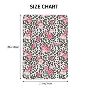 KiuLoam Pink Rose Leopard Cheetah Print Baby Car Seat Canopy, Nursing Cover Breastfeeding Scarf, Stretchy Soft Breathable Infant Carseat Cover for Babies Boys Girls