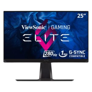 viewsonic xg250 25 inch 1080p 1ms 280hz ips gaming monitor with gsync compatible, hdr400, rgb lighting, and advanced ergonomics for esports