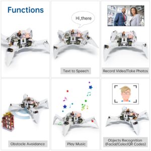 SunFounder PiCrawler AI Robot kit for Raspberry Pi, Robot HAT, Camera Module, Multi-Function DIY Bionic Robots for Students and Adults, Batteries Included (Raspberry Pi NOT Included)