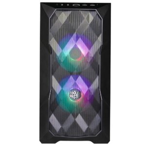 Cooler Master TD300 Mesh Micro-ATX Tower with Polygonal Mesh Front ana Removable Top Panel, ARGB/PWM Hub Tempered Glass, Dual Sickleflow PWM ARGB Lighting Fans