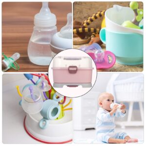 Baby Bottle Drying Rack Bottle Storage Box Portable Baby Bottle Storage Organizer with Lid for Kitchen Cabinet