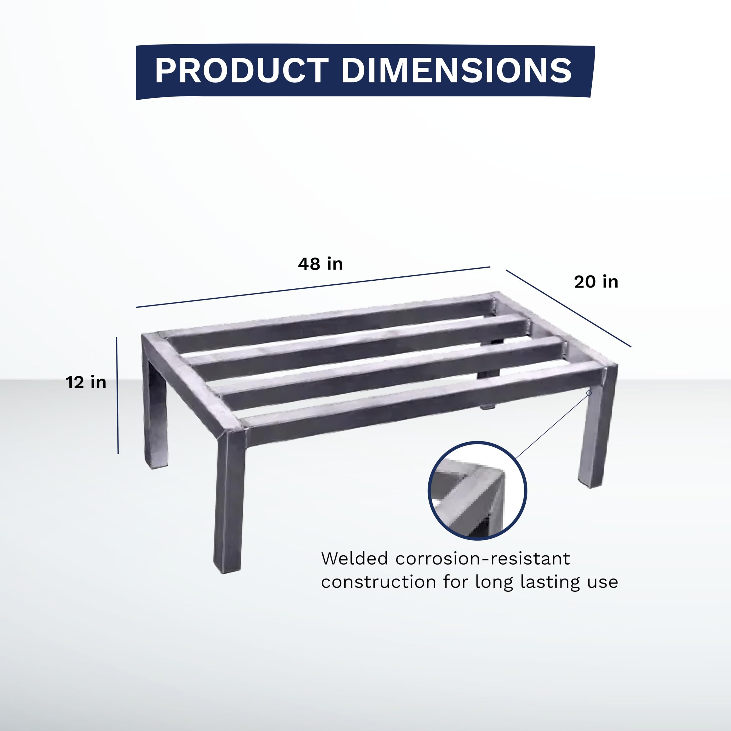 CenPro Commercial NSF Aluminum Dunnage Rack - 1,500 lb. Weight Capacity - 36"x20"x12" (28W-135)