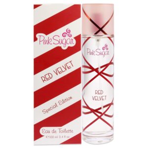 pink sugar aquolina red velvet edt spray (special edition) women 3.4 oz