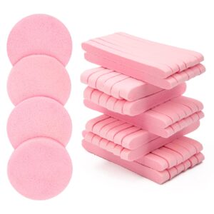 120 pcs facial sponge compressed, luxiv face cleansing sponge estheticians compressed makeup facial sponge round wash face sponges for women compress exfoliating removal sponge