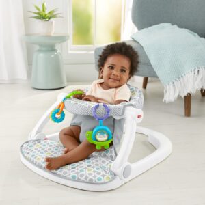 Fisher-Price Playtime Bundle, Sit-Me-Up Floor Seat and Work from Home Gift Set, 3 Activity Toys for Baby