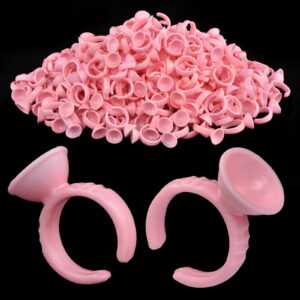 lash glue cup, 300pcs eyelash glue holder, lash glue rings for eyelash extension supplies, pink lashes ring cup, makeup rings for nail art, lash extension supplies, lash artist tools