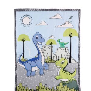 3 PCs T-Rex Dinosaur Nursery Crib Bedding Set 1 Quilt 1 Fitted Sheet 1 Skirt Baby Boy Dino Theme Cot Bedding Set