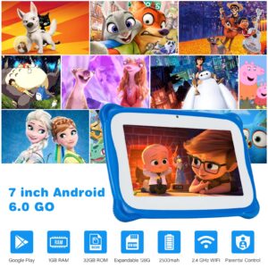 7 inch Kids Tablet, 8001280 IPS FHD Display, Android 11 Tablet PC, WiFi, Bluetooth, Dual Camera, Educational, Games, Parental Control with Kids-Tablet Case