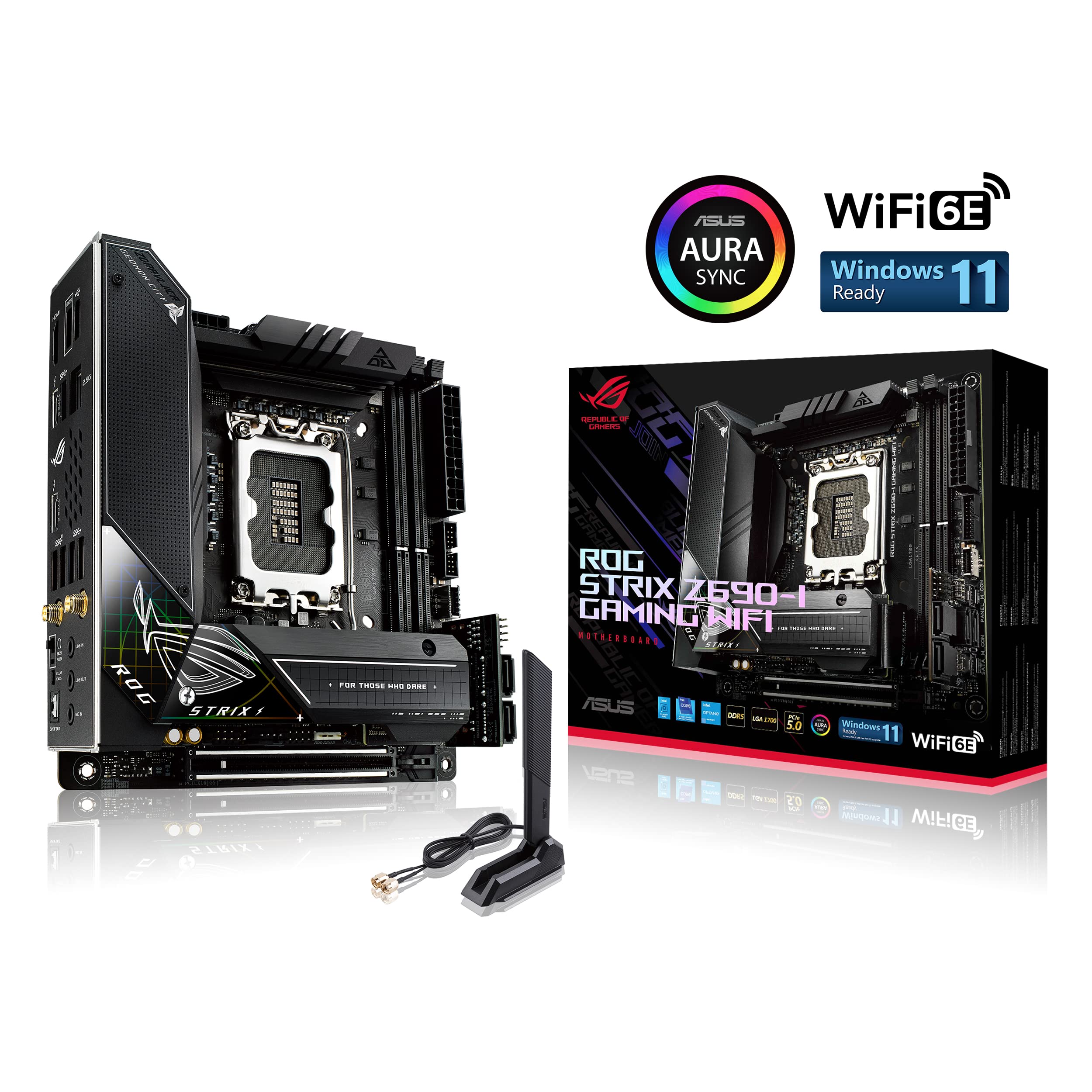 ASUS ROG Strix Z690-I Gaming mini-ITX Motherboard - WiFi 6E, PCIe 5.0, DDR5, Thunderbolt 4, M.2