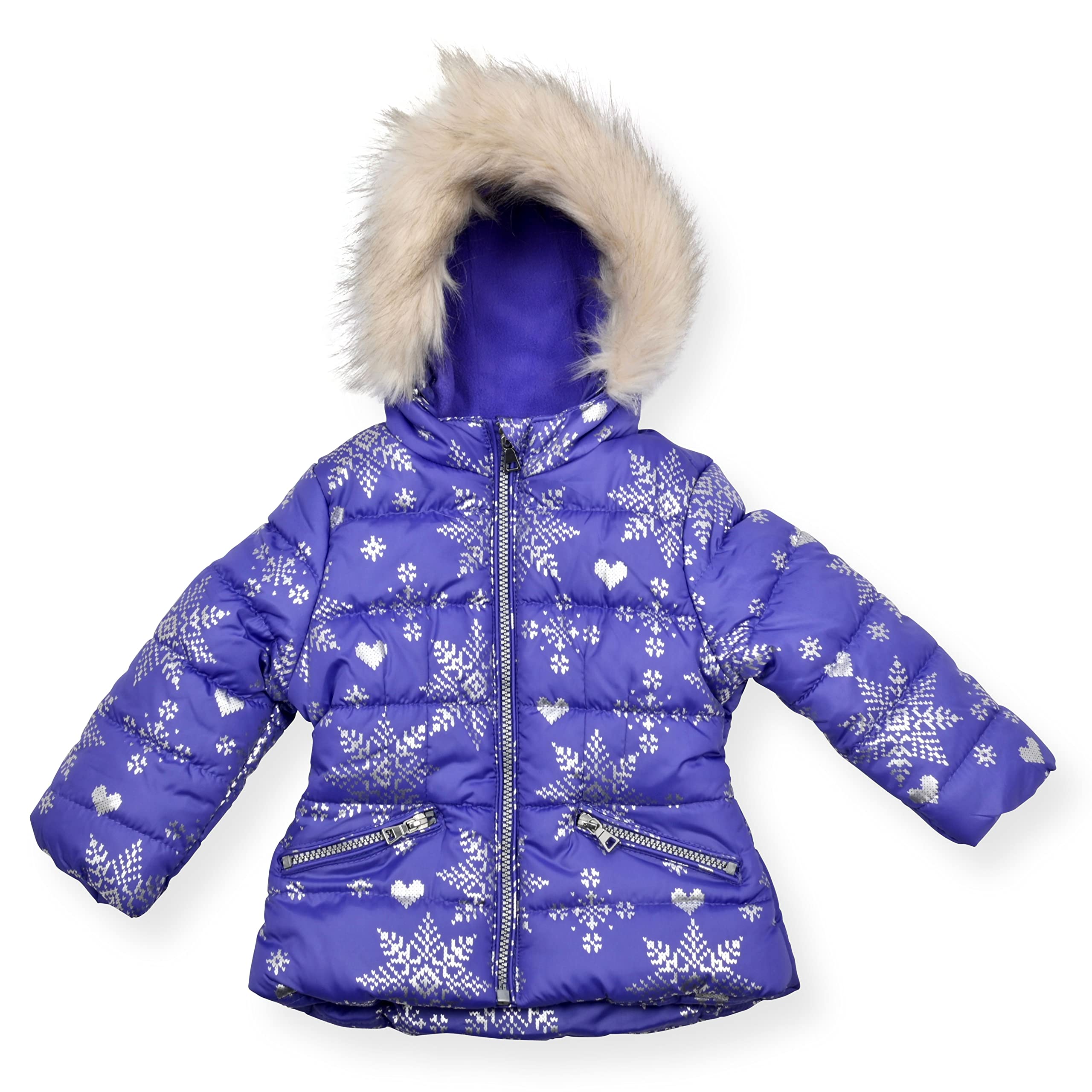 Arctic Quest Little Girls Bib Snow Pants and Ski Jacket Water-Resistant Snowsuit For Kids Winter Jacket For Girls, Lavender, 3T