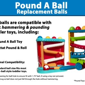 Multicolored Replacement Ball Set (1.75") for Pound A Ball Baby Hammering & Pounding Toys | Durable, Crush-Proof Plastic Balls Perfect for Toddler Pound A Ball Toy & Baby Ball Drop Toys | 6 Ball Set