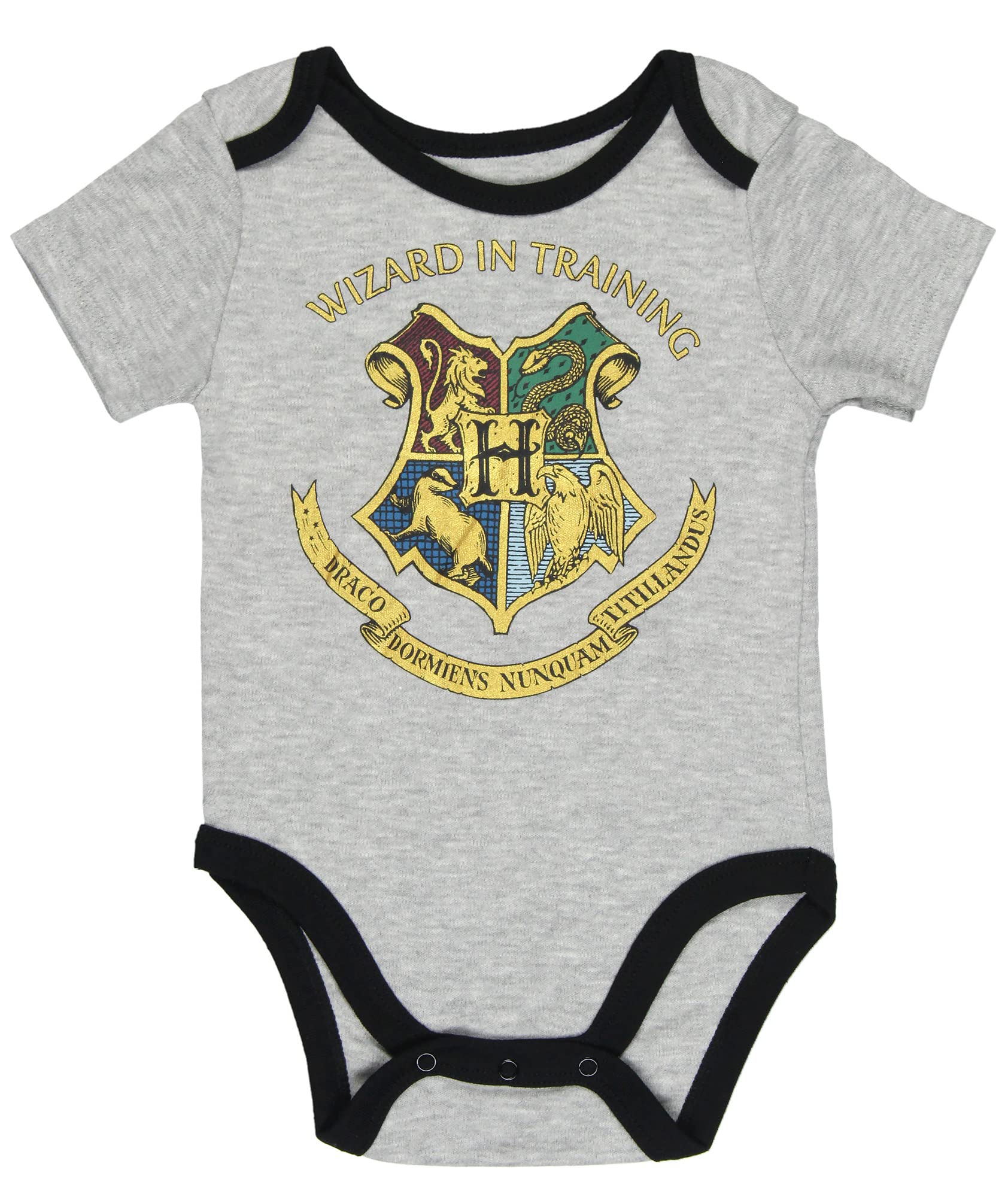 Harry Potter Infant Baby Boys Hogwarts Muggle Solemnly Swear One Piece Pajama Romper 3 Pack (24 Months)