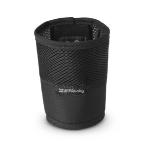 uppababy cup holder for ridge stroller/quick attachment/holds beverages of various sizes/folds attached