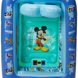 Disney Mickey Mouse Air-Filled Cushion Bath Tub - Free-Standing, Blow up, Portable, Inflatable, Safe Bathing, Baby Bathtub, Toddler Bathtub