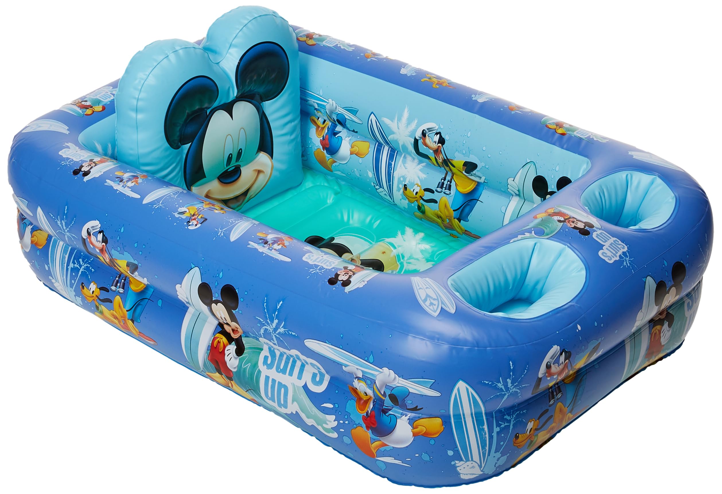 Disney Mickey Mouse Air-Filled Cushion Bath Tub - Free-Standing, Blow up, Portable, Inflatable, Safe Bathing, Baby Bathtub, Toddler Bathtub