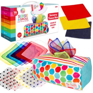 sensory pull along baby tissue box - montessori toy for 6-12 months+