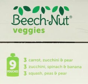 Beech-Nut Veggies Stage 2 Baby Food Variety Pack, 3.5 oz Pouch (9 Pack)