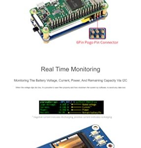 UPS HAT (C) for Raspberry Pi Zero Boards, Provides 5V Uninterruptible Stable Power, with Pogo Pin Connector