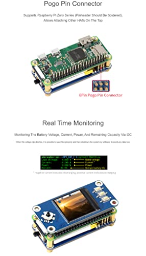 UPS HAT (C) for Raspberry Pi Zero Boards, Provides 5V Uninterruptible Stable Power, with Pogo Pin Connector