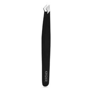 Professional Stainless Steel Tweezer Set for Eyebrows - Precision Tweezers for Ingrown Hair, Blackhead & Splinter | 4 Pcs, Black, 3.5 x 4.5 x 0.50 (KZR-01)