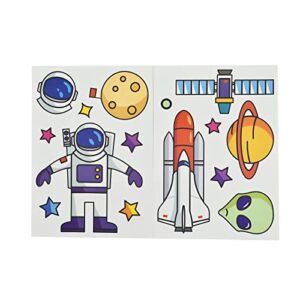 Maydahui 4 Sheet Spaceship Alien Rocket Robot Wall Decals DIY Cartoon Universe Wall Stickers for Children's Room Kids Room Nursery Decoration