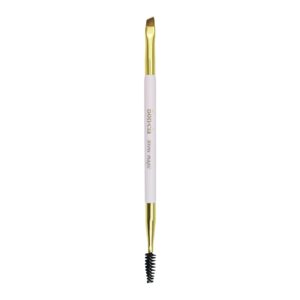 bon-clá magic double ended angled eyeliner brush & spoolie - angled brow brush, suitable for gel, liquid, eyelashes, eyebrows, professional makeup tools