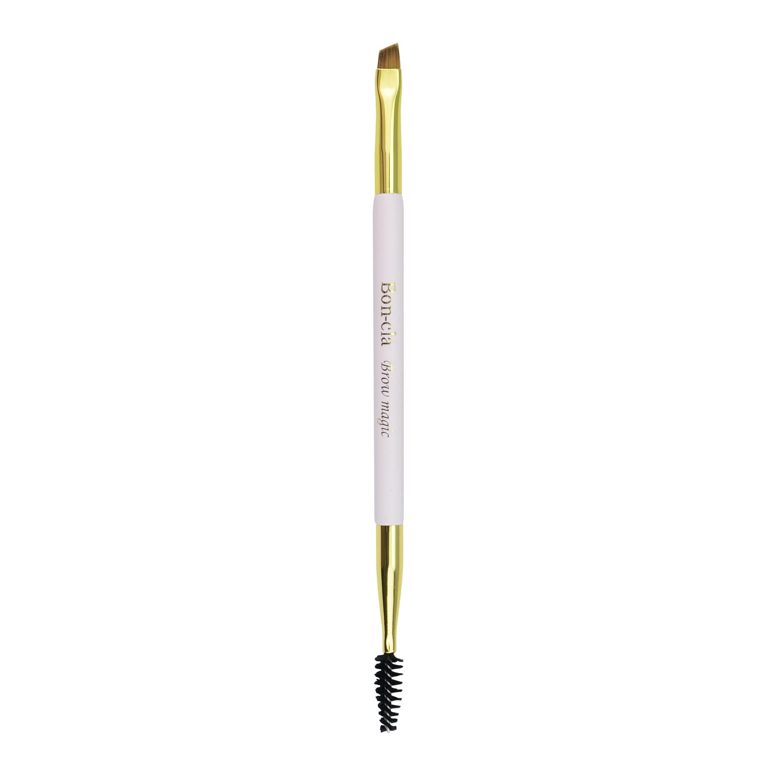 Bon-clá Magic Double Ended Angled Eyeliner Brush & Spoolie - Angled Brow Brush, Suitable for Gel, Liquid, Eyelashes, Eyebrows, Professional Makeup Tools