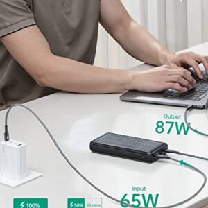 Zendure Portable Laptop Charger, Power Bank 100W PD 24000 mAh Fast Charger 2USB-C & 1 USB-A Total 205W External Battery Pack for MacBook iPad iPhone AirPods Pro SuperTank S5