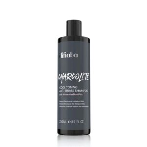 difiaba charcolite shampoo for color treated hair - blonde shampoo - charcoal shampoo - brass-off shampoo - cool toning shampoo w/restorative bondplex - multiple sizes avail (8.5oz)