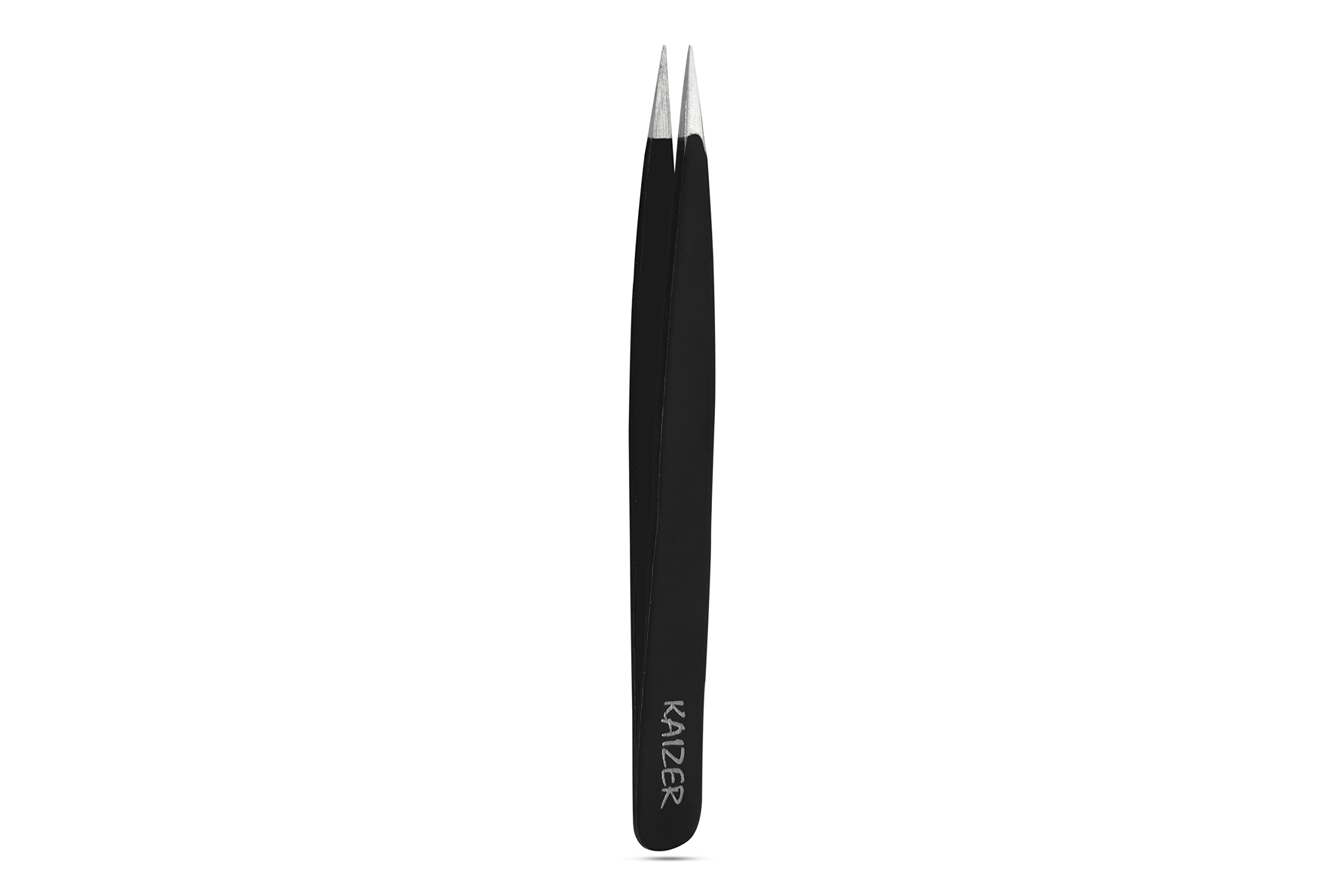 Professional Stainless Steel Tweezer Set for Eyebrows - Precision Tweezers for Ingrown Hair, Blackhead & Splinter | 4 Pcs, Black, 3.5 x 4.5 x 0.50 (KZR-01)