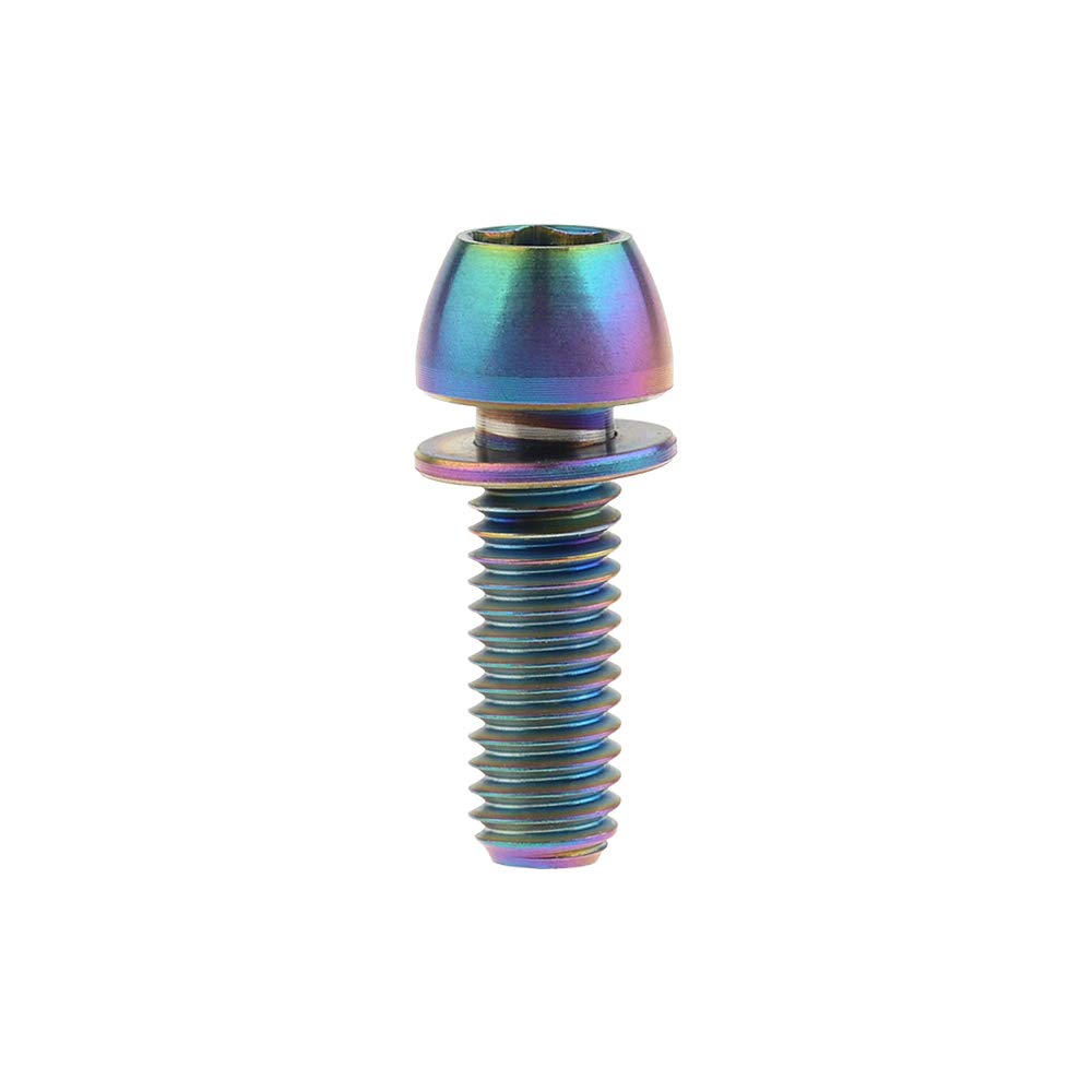 Wanyifa Titanium Gr5 M6 18 20 mm Ball Allen Head Bolt with Washer for Bicycle Disc Brake Caliper Pack of 4 (M6x20mm, Multicolored)