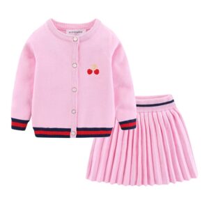 mud kingdom knit sweater outfits for toddler girls cute cherry pink 4t