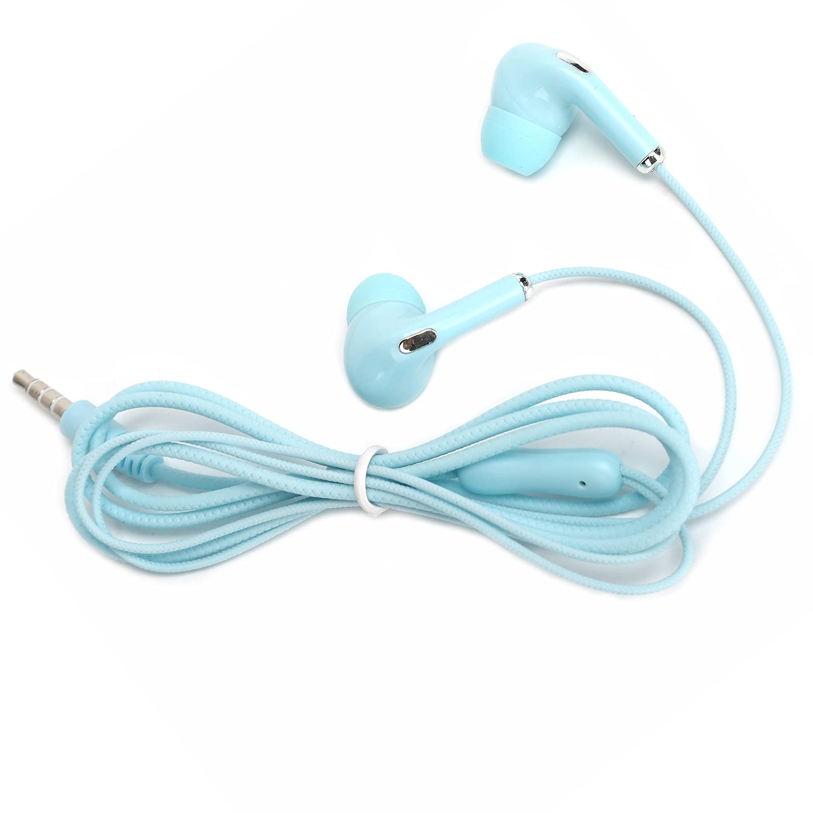 TQKLSM Wired Earbud Headphone 3.5mm Sports Earphone Universal HiFi Music Bass Earbud Headphone with Mic(Blauw)