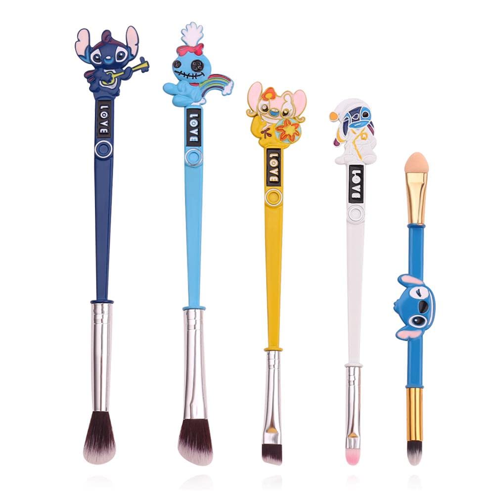 Ohana Stitch Makeup Brushes Set - Ohana Interstellar Baby Stitch and Angel Creative Makeup Brush Experiment 626 Cartoon Makeup Brush (MS0058)