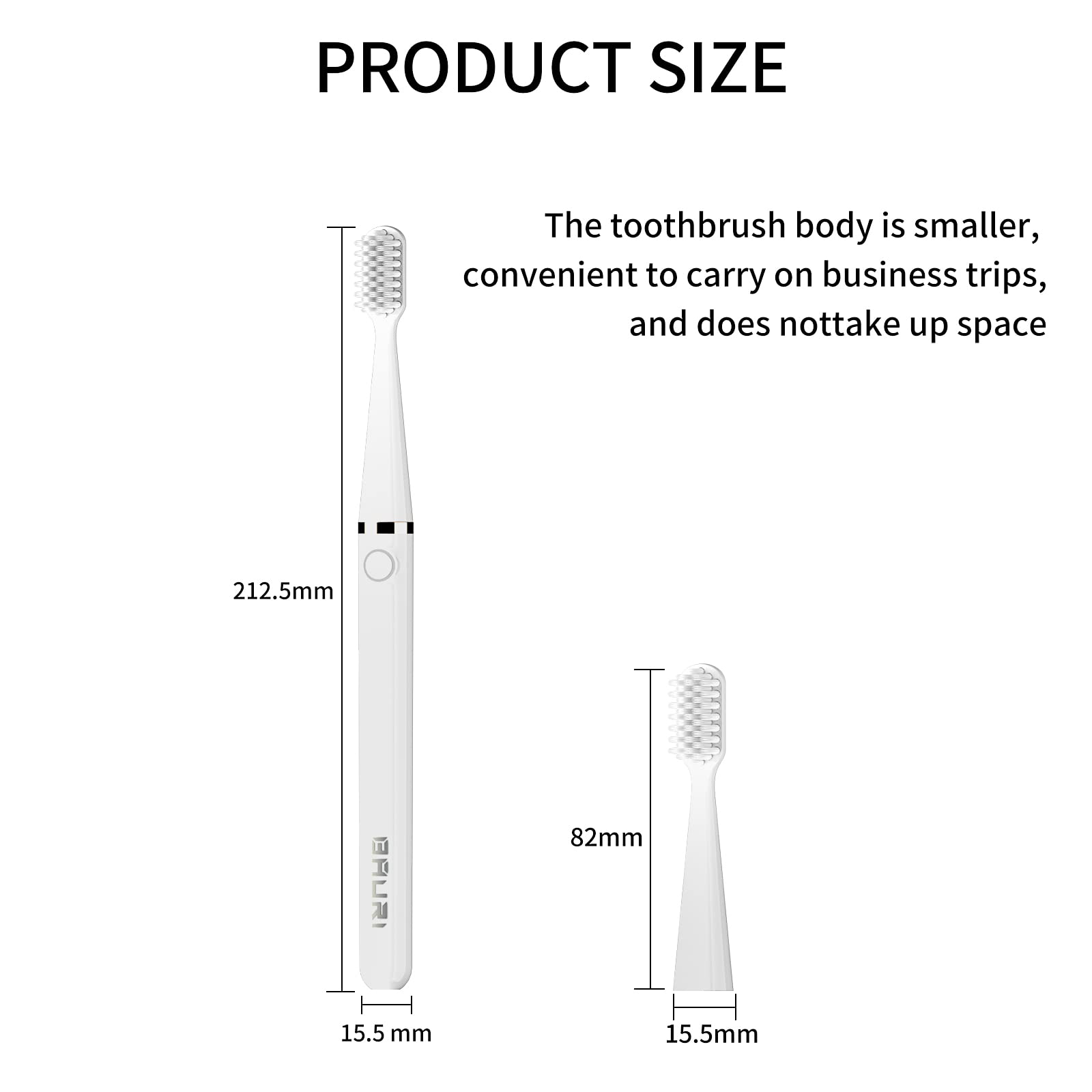 Bauri Electric Toothbrush, Rechargeable Sonic Electric Toothbrush with 3 Brush Heads,Super Slim Electric Toothbrush, IPX7,3 Modes,White Electric Toothbrush