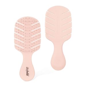 sofmild mini travel vent cute hair brush,fast dry shower detangler brush,glide through tangles with ease for women girl kids curly hair