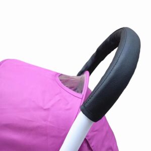 minilujia one pair soft smooth leather bumper handlebar sleeve protect case for baby stroller dustproof protect cover with zipper close