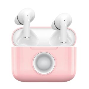 chof a3 wireless earbuds bluetooth call noise cancelling ear buds with microphones, auto pairing in ear headphones, 36h playtime, premium stereo earphones for sport home office pink