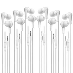 vddsmm wired earbuds 6 pack earbuds earphones with microphone earbuds wired stereo in-ear headphones compatible with iphone and android smartphones ipad mp3 fits all 3.5mm interface devices