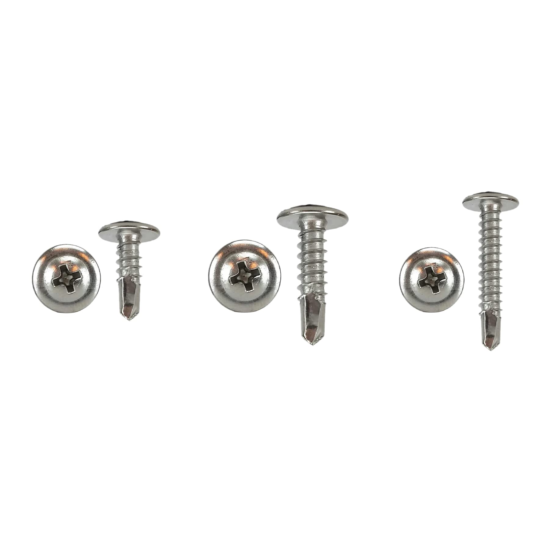 Truss Head Self Drilling Screw, Metal Stud Screws #8 x 3/4" Phillips Wafer Modified Truss Head Fasteners, Durable Zinc Design for Drywall Sheet, Metal, Attaches Wire Lath to Metal Studs, Box of 25