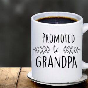 Pregnancy Announcement For Grandparents Coffee Mugs - Grandma To Be & Grandpa to Be 11 oz Mugs - Great Pregnancy Reveal Idea For Baby Announcement - Mug Set - Promoted to Grandma & Grandpa