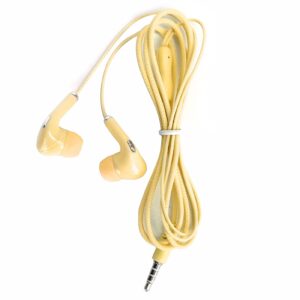 tqklsm wired earbud headphone 3.5mm sports earphone universal hifi music bass earbud headphone with mic(geel)