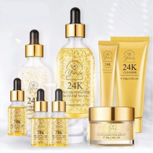 youth lux 24k gold skin care set & kit (8 pc) | anti-aging face kit for flawless glowing skin, reduces fine lines & wrinkles | skin care sets & kits for women