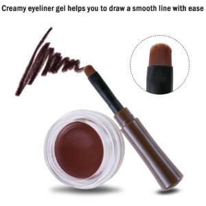 Boobeen Eyeliner Waterproof Gel Eyeliner Smudge-proof Eye Liner Gel Makeup High Pigment Eye Makeup Set Easy to Apply Long-lasting For All Day