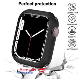 BOTOMALL Compatible with Apple Watch Bumper Case 45mm Series 9 Series 8 Series 7 Soft Flexible TPU Thin Lightweight Protective Cover for iWatch [NO Front Screen Protector]