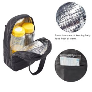 Breast Pump Bag with Cooler Layer, 3pcs Diaper Bag Baby Cooler & Wet Dry Bag Pouch Set - Brown Grey Color Diaper Bag Cooler Backpack Convenient for Mother to Working and Outdoor