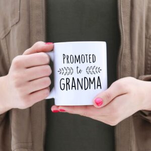 Pregnancy Announcement For Grandparents Coffee Mugs - Grandma To Be & Grandpa to Be 11 oz Mugs - Great Pregnancy Reveal Idea For Baby Announcement - Mug Set - Promoted to Grandma & Grandpa