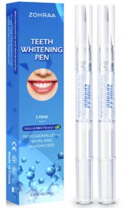 zohraa teeth whitening pen(2 pens) - effective & painless whitening - perfect for sensitive teeth - 35% carbamide peroxide, no sensitivity, travel-friendly, natural mint flavor