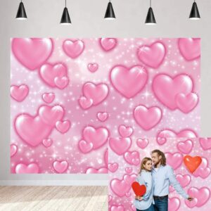 pink heart backdrop early 2000s valentines day pink love glitter romantic photography background girl baby shower birthday party decorations 7x5ft