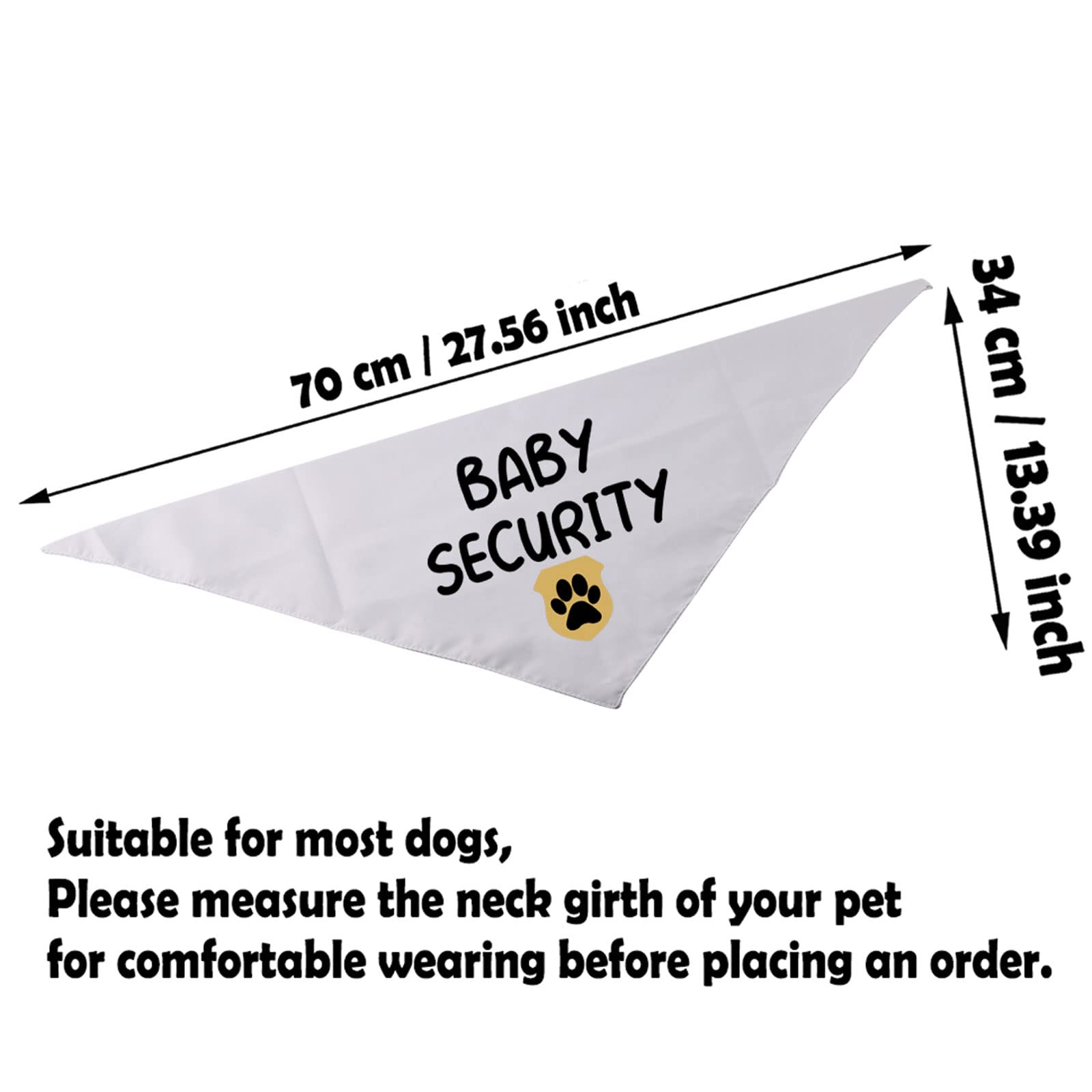 PWHAOO 1 Piece Dog Bandana Baby Security Pregnancy Announcement Baby Announcement Gift (Baby Security White)